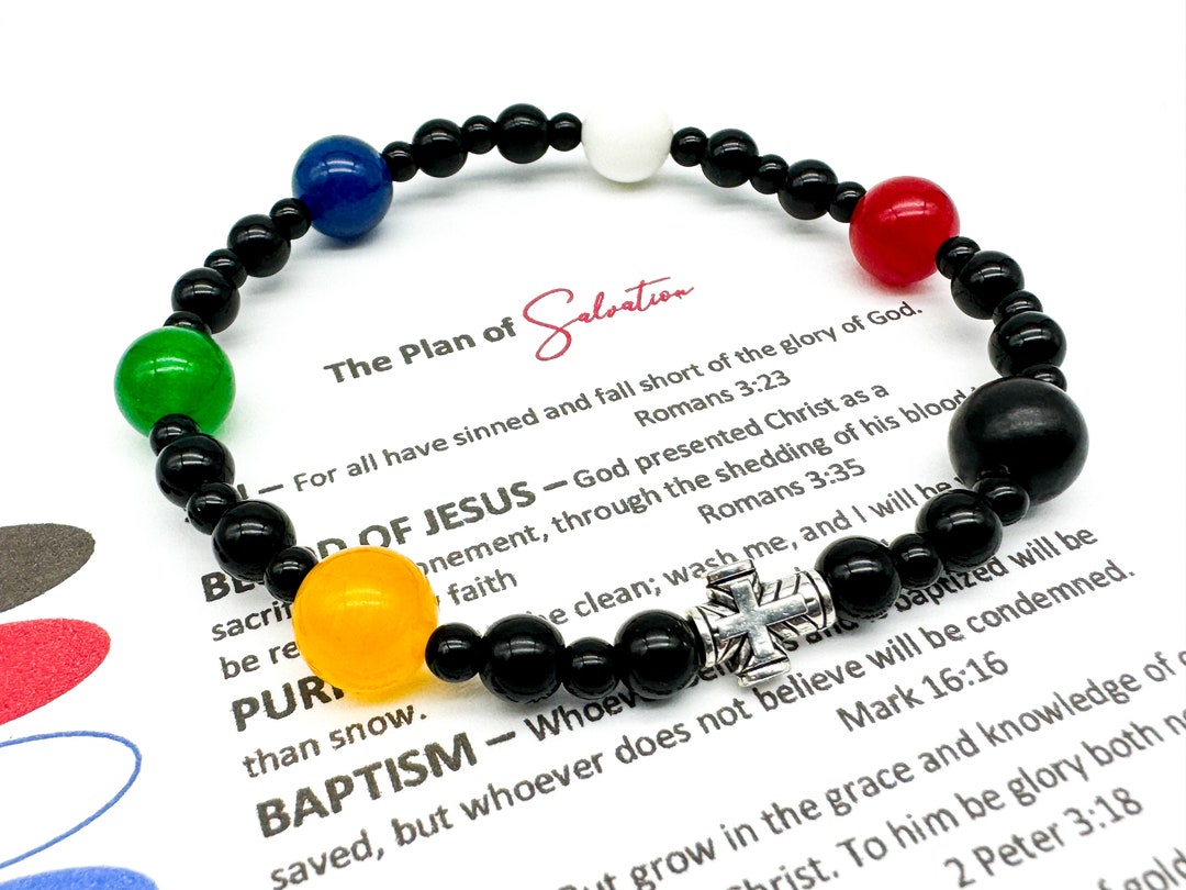 Salvation Stretch Bracelet, Natural Stone Salvation Bracelet, Religious ...