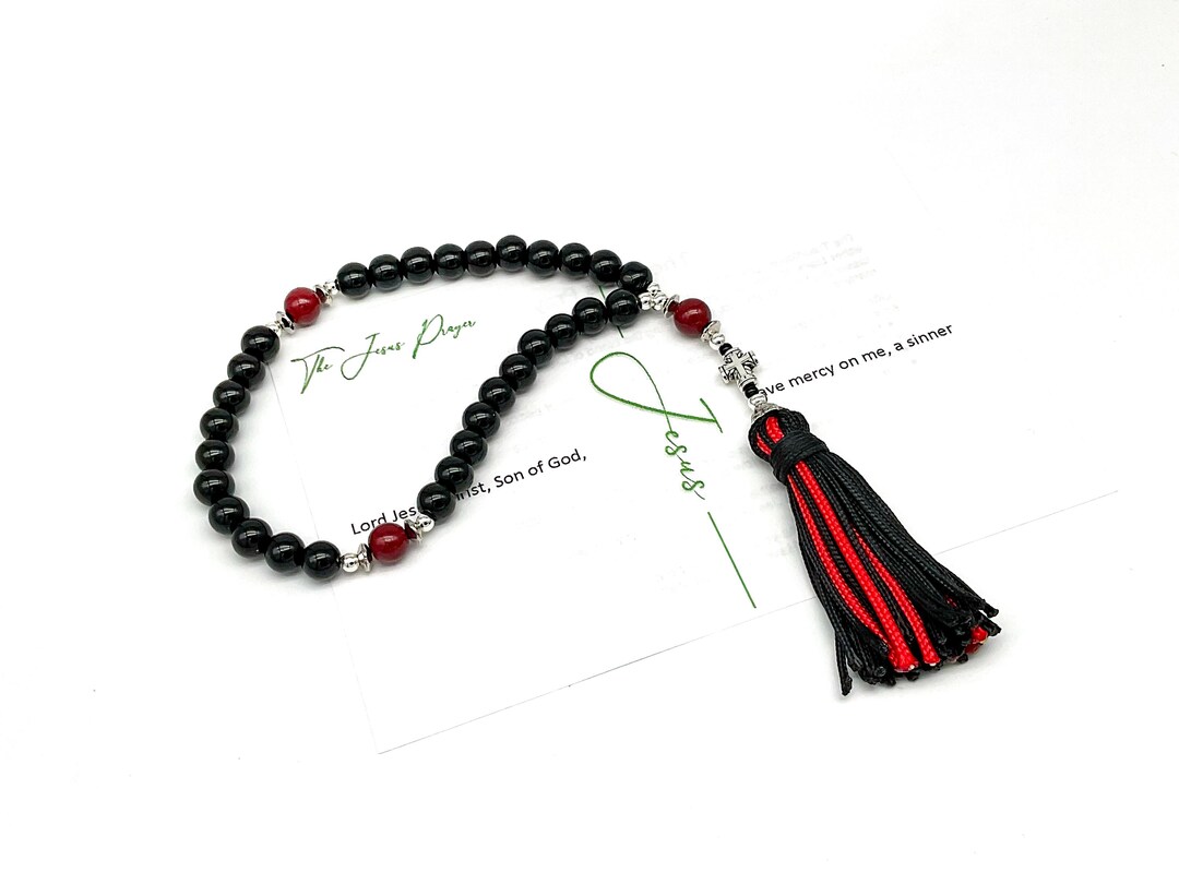Jesus Prayer Beads 8mm, Christian Prayer Beads, 33 8mm Bead Rosary ...