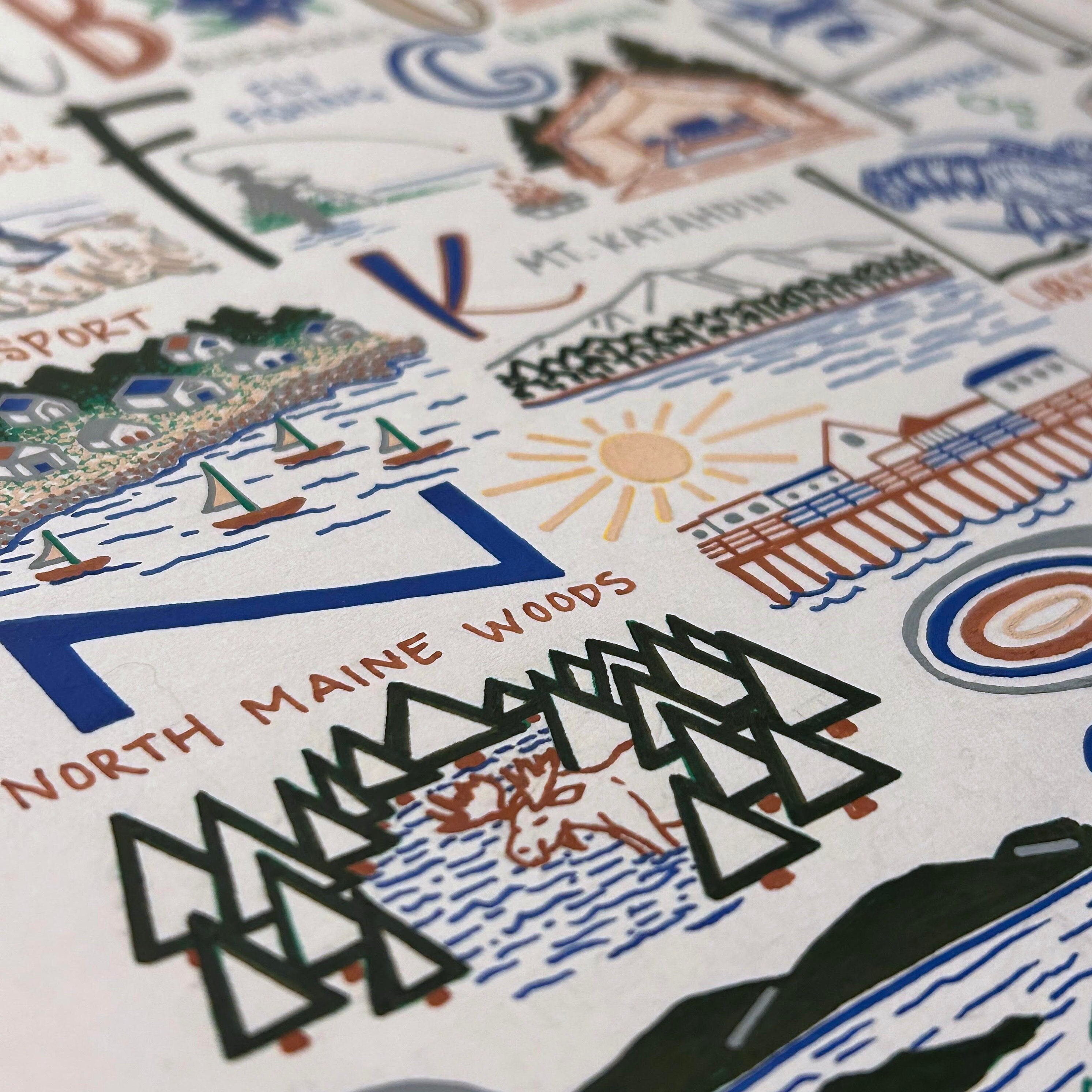 Maine Alphabet, Maine Art, Nursery Decor, School Decor, Kids Room Decor ...