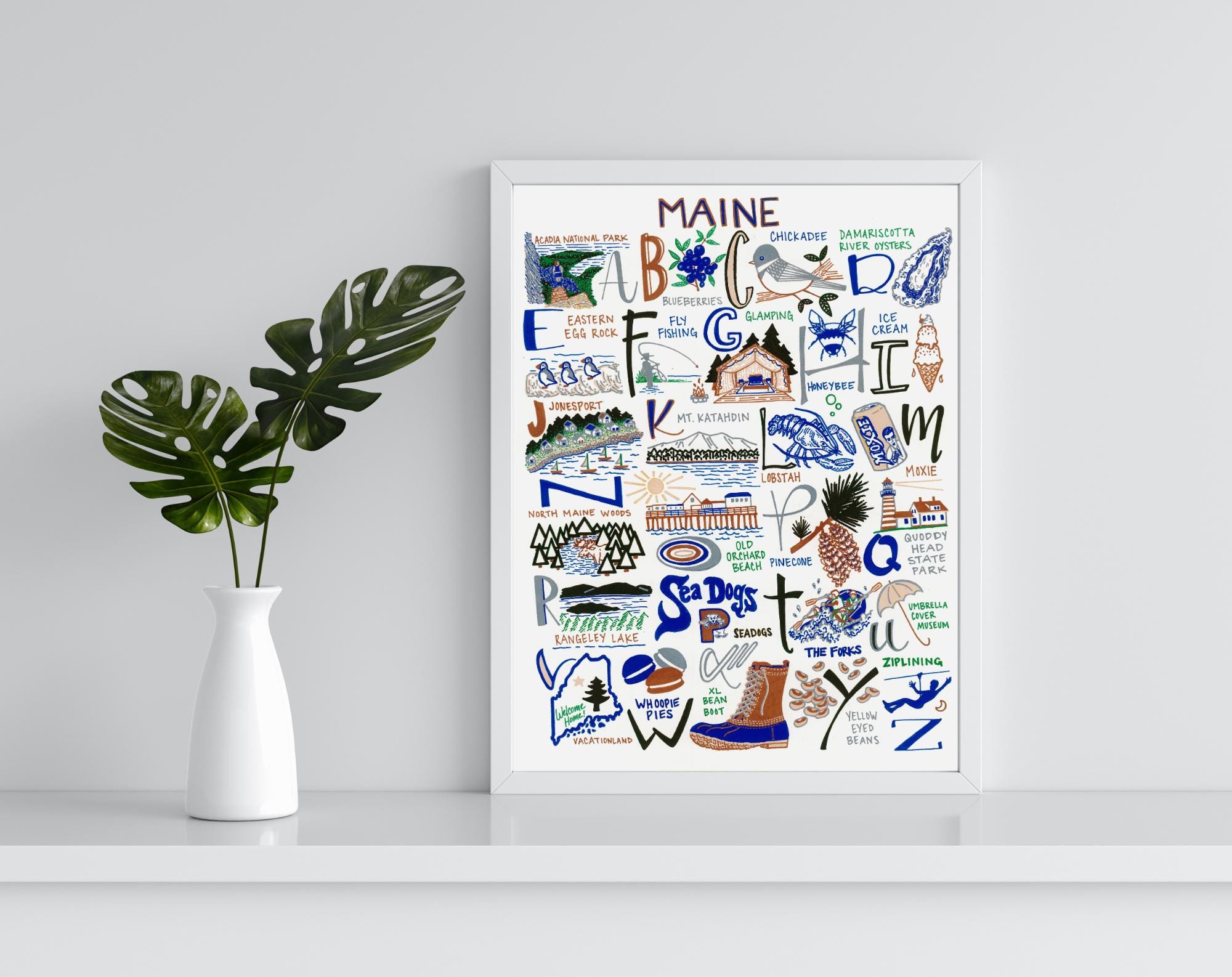 Maine Alphabet Print: Nursery, School, Kids Room Decor (digital) - Etsy