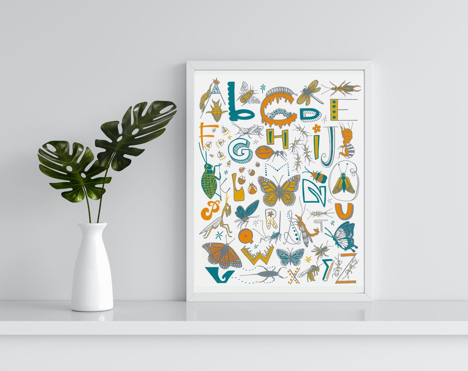 Insect Alphabet, Insect Art, Insects A-Z, School Decor, Kids Room Decor ...