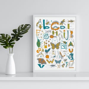 Insect Alphabet, Insect Art, Insects A-Z, School Decor, Kids Room Decor ...
