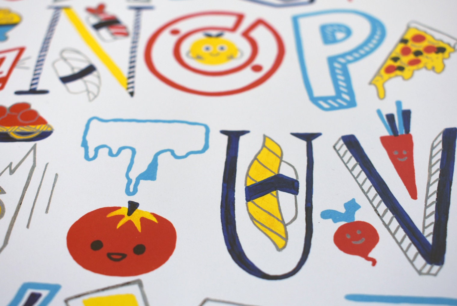 Food Alphabet, Food Art, Alphabet Poster, Nursery Decor, School Decor ...