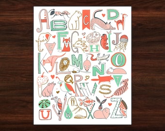 Insect Alphabet, Insect Art, Insects A-Z, School Decor, Kids Room Decor ...