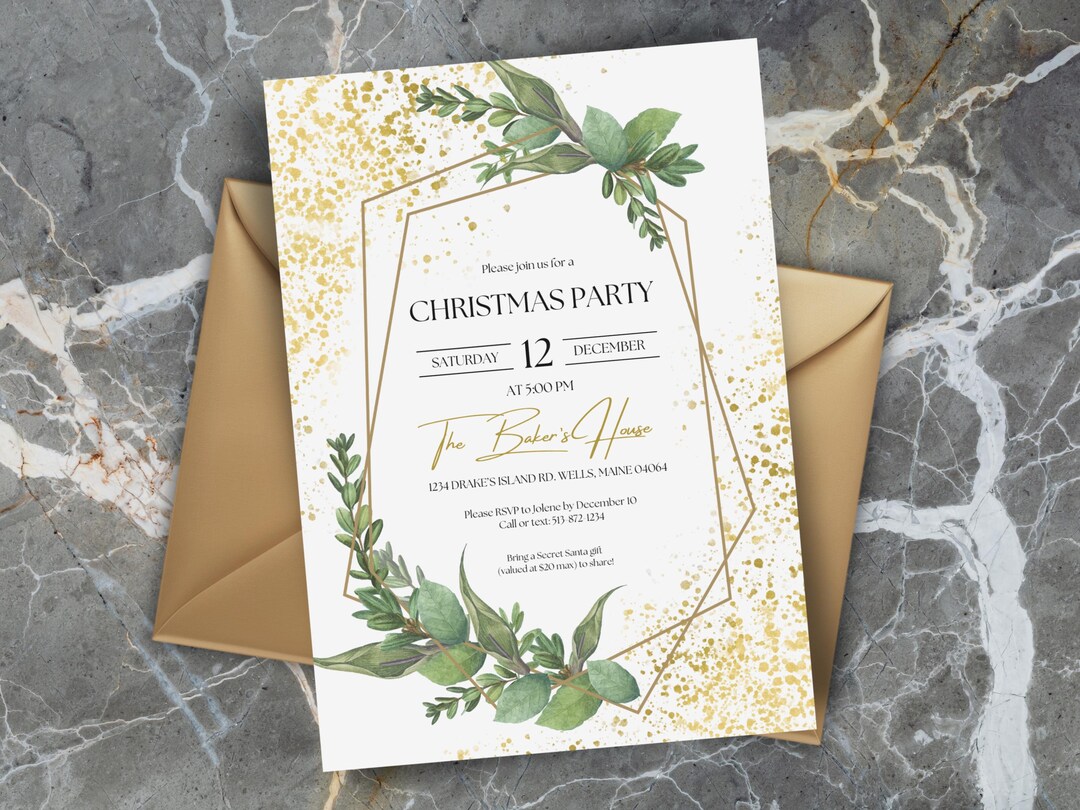 Customizable Christmas Party Invitation, Holiday Party Invitation ...