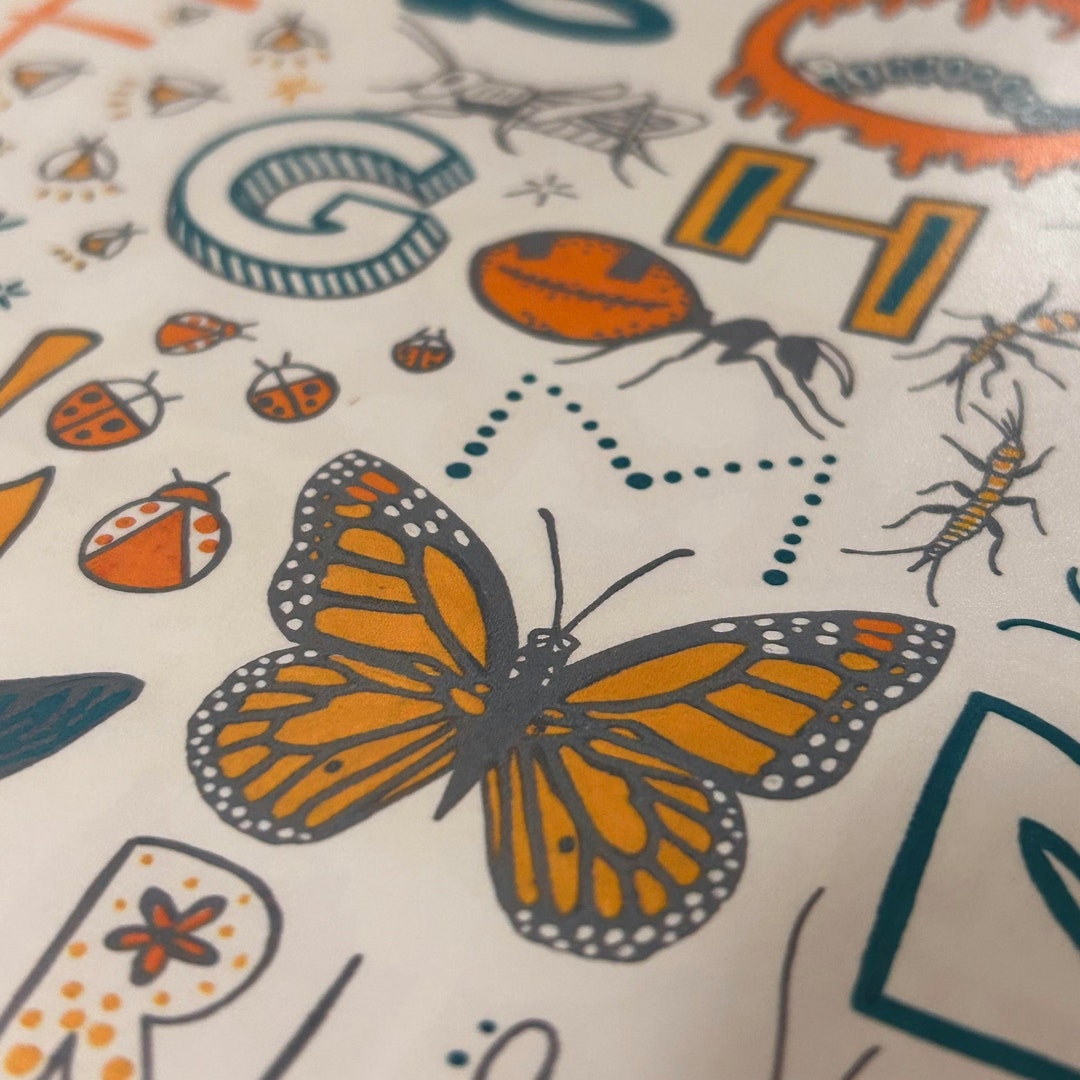 Insect Alphabet, Insect Art, Insects A-Z, School Decor, Kids Room Decor ...