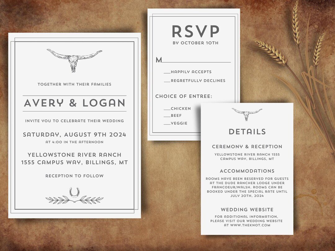 Customizable Rancher Wedding Invitations, Western Wedding Invitation ...