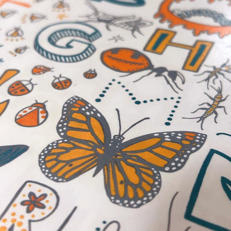 Insect Alphabet, Insect Art, Insects A-Z, School Decor, Kids Room Decor ...