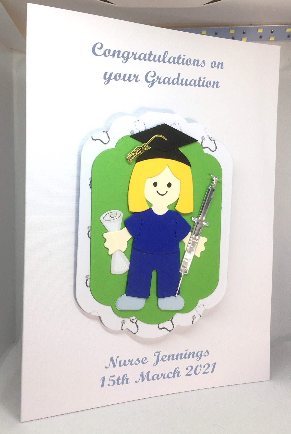 Nurse Graduation Card Handmade and Personalised Female P226 - Etsy
