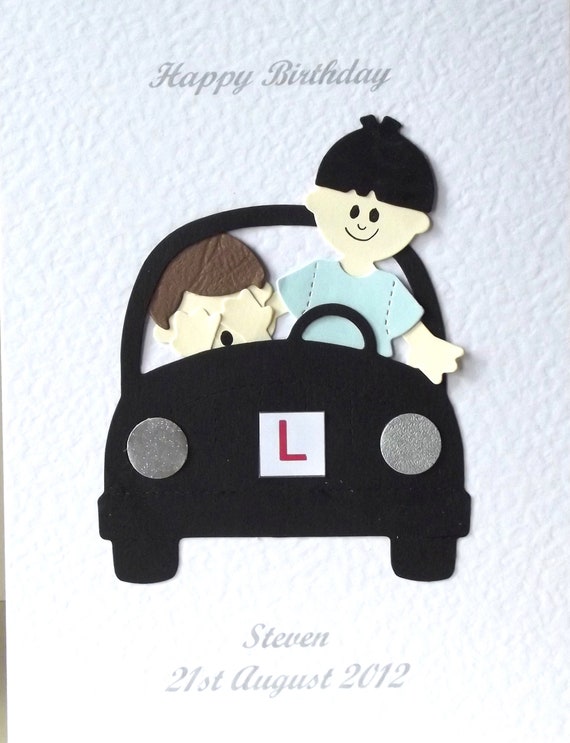 Handmade Personalised birthday card-Men's Learner Driver | Etsy