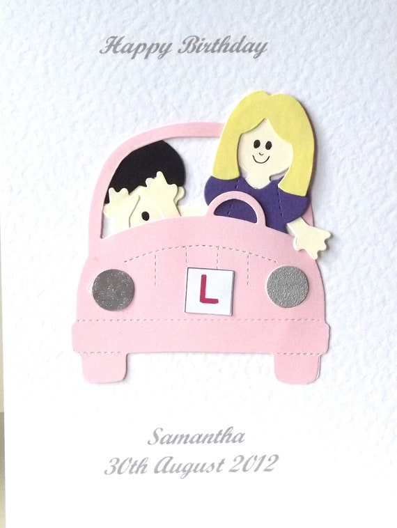 Handmade Personalised birthday card-Girl's Learner Driver | Etsy