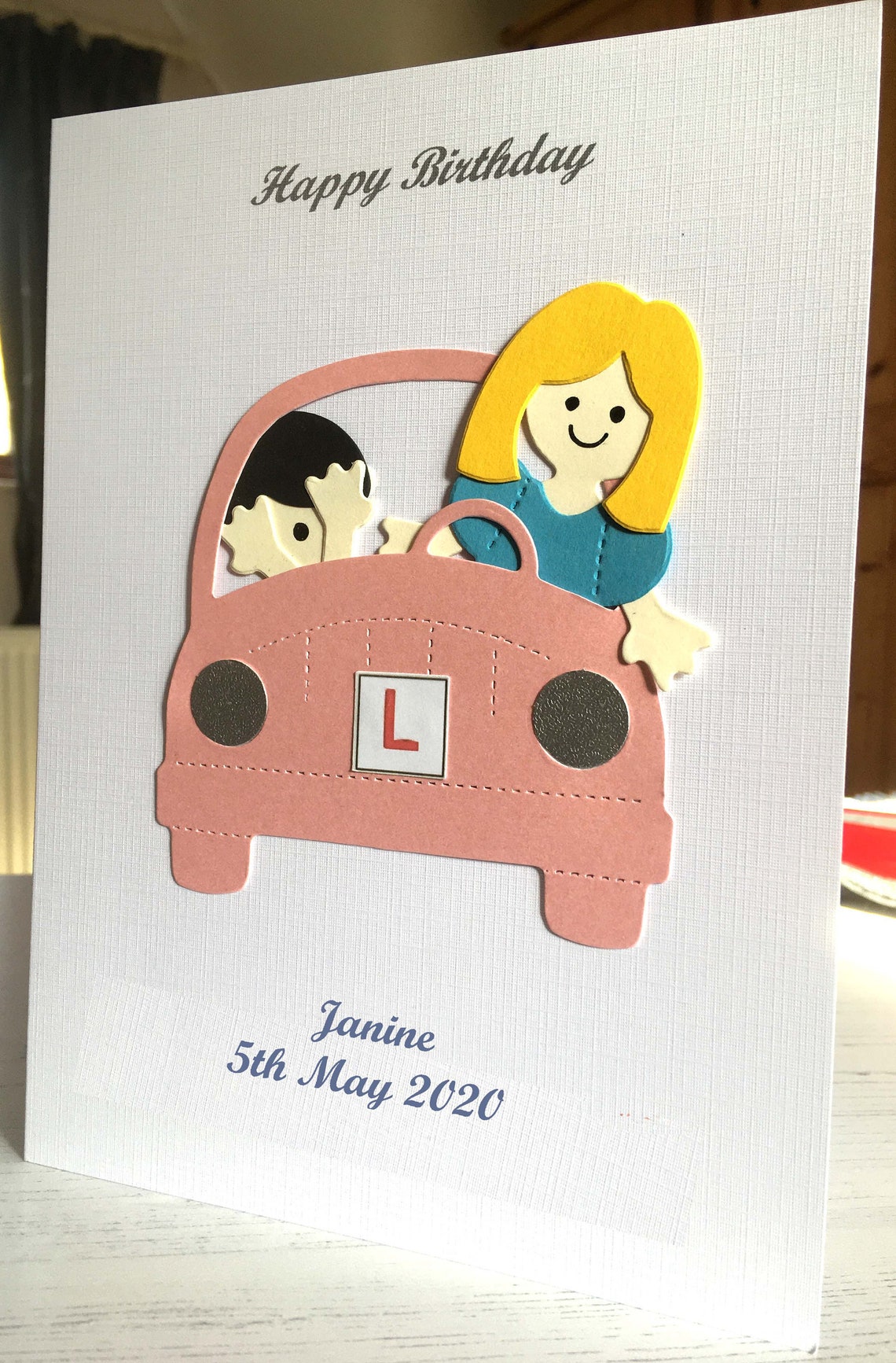 Handmade Personalised Birthday Card-girl's Learner Driver 17th Birthday ...