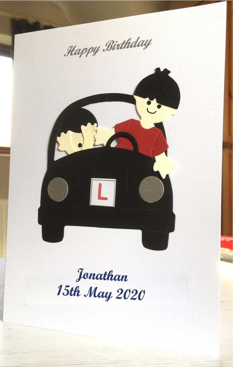 Handmade Personalised Birthday Card-men's Learner Driver 17th Birthday ...