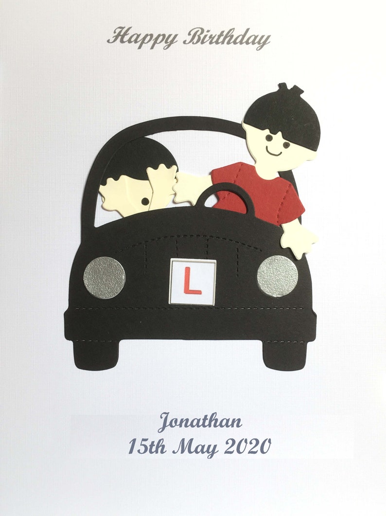 Handmade Personalised Birthday Card-men's Learner Driver 17th Birthday ...