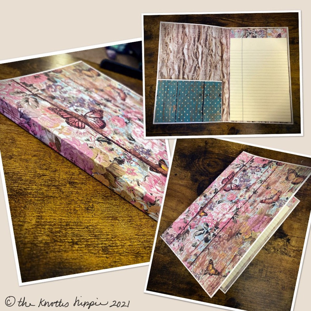 Notepad Folio Handmade Pocket Notes Folder 8.5x5.5 - Etsy