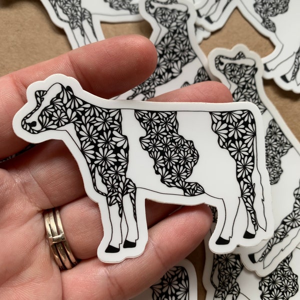 Zentangle Cow - Etsy