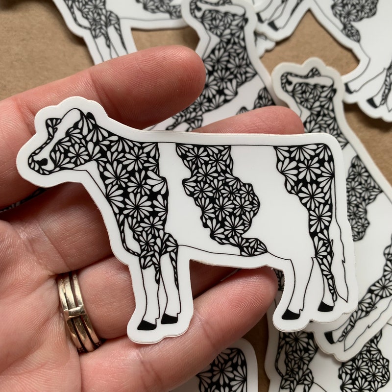 Zentangle Cow - Etsy