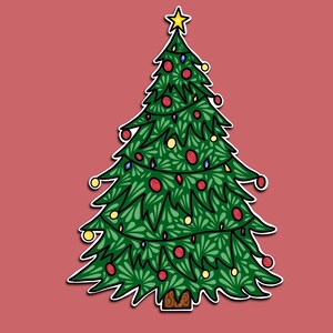 Christmas Tree Sticker - Etsy
