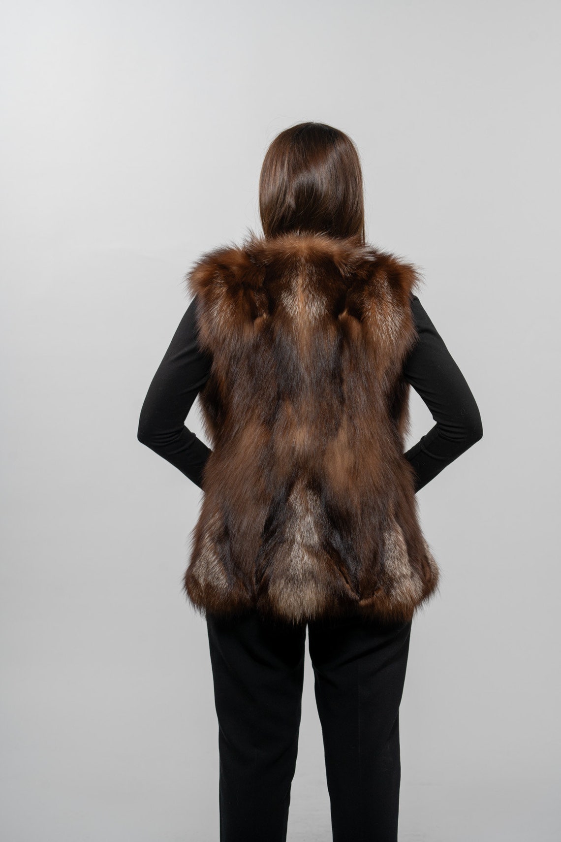 Crystal Fox Fur Vest/handmade/women/fur Fashion/fox Fur Vest/by Askio ...