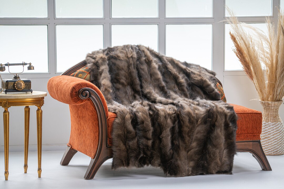 Handmade Luxury Barguzin Sable Fur Blanket – Soft Real Sable Throw ...