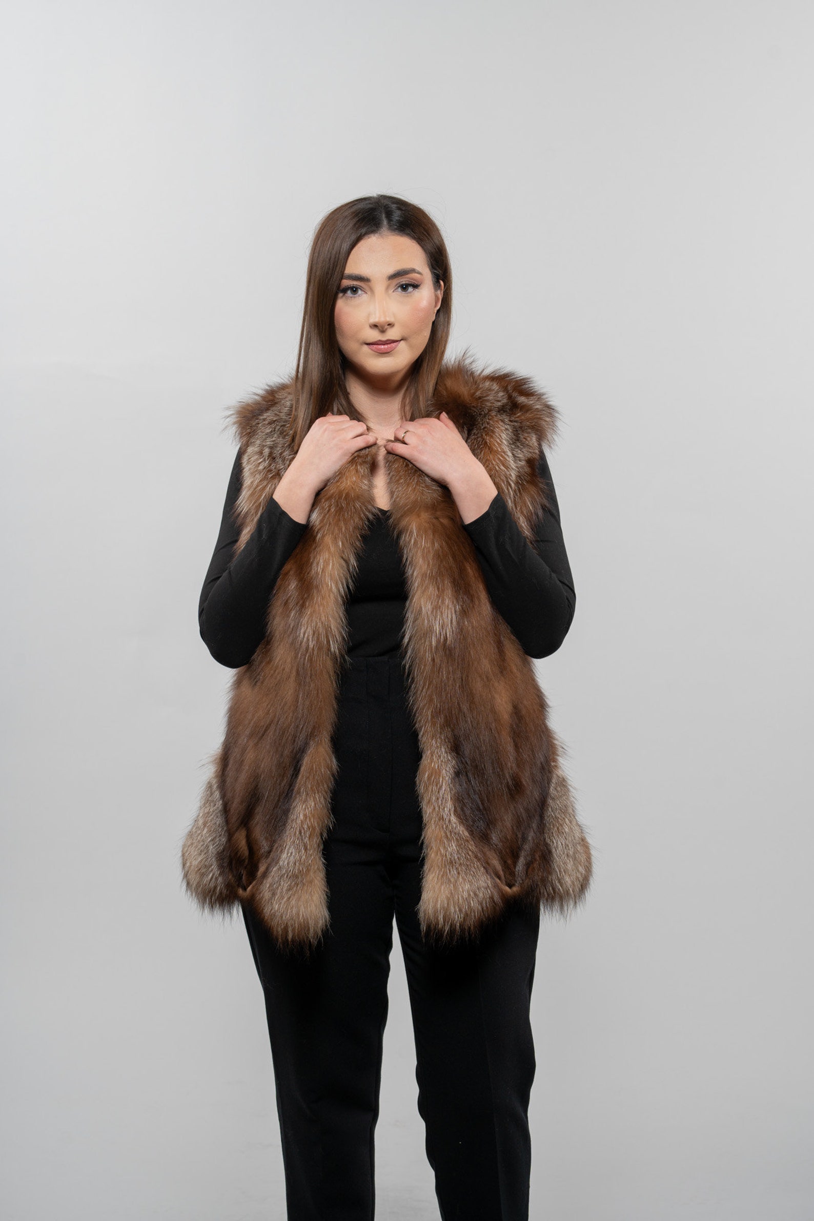Crystal Fox Fur Vest/handmade/women/fur Fashion/fox Fur Vest/by Askio ...