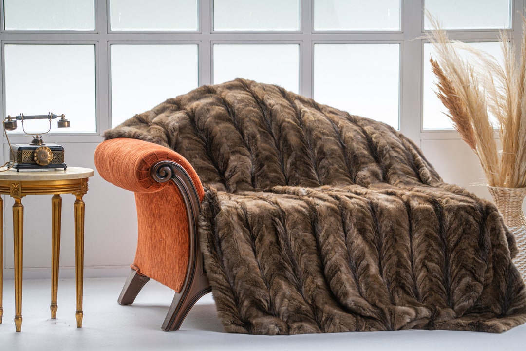 Barguzin Sable Fur Throw Blanket: Luxury Lined - Etsy