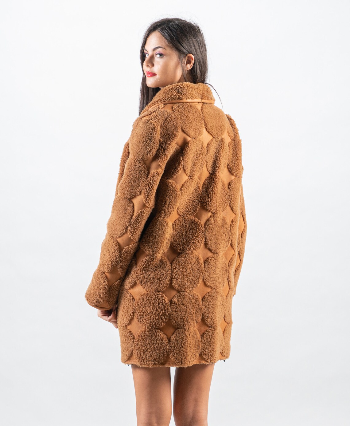 Camel Sheepskin Jacket/real Sheepskin/ Lamb Jacket/special Sheepskin ...