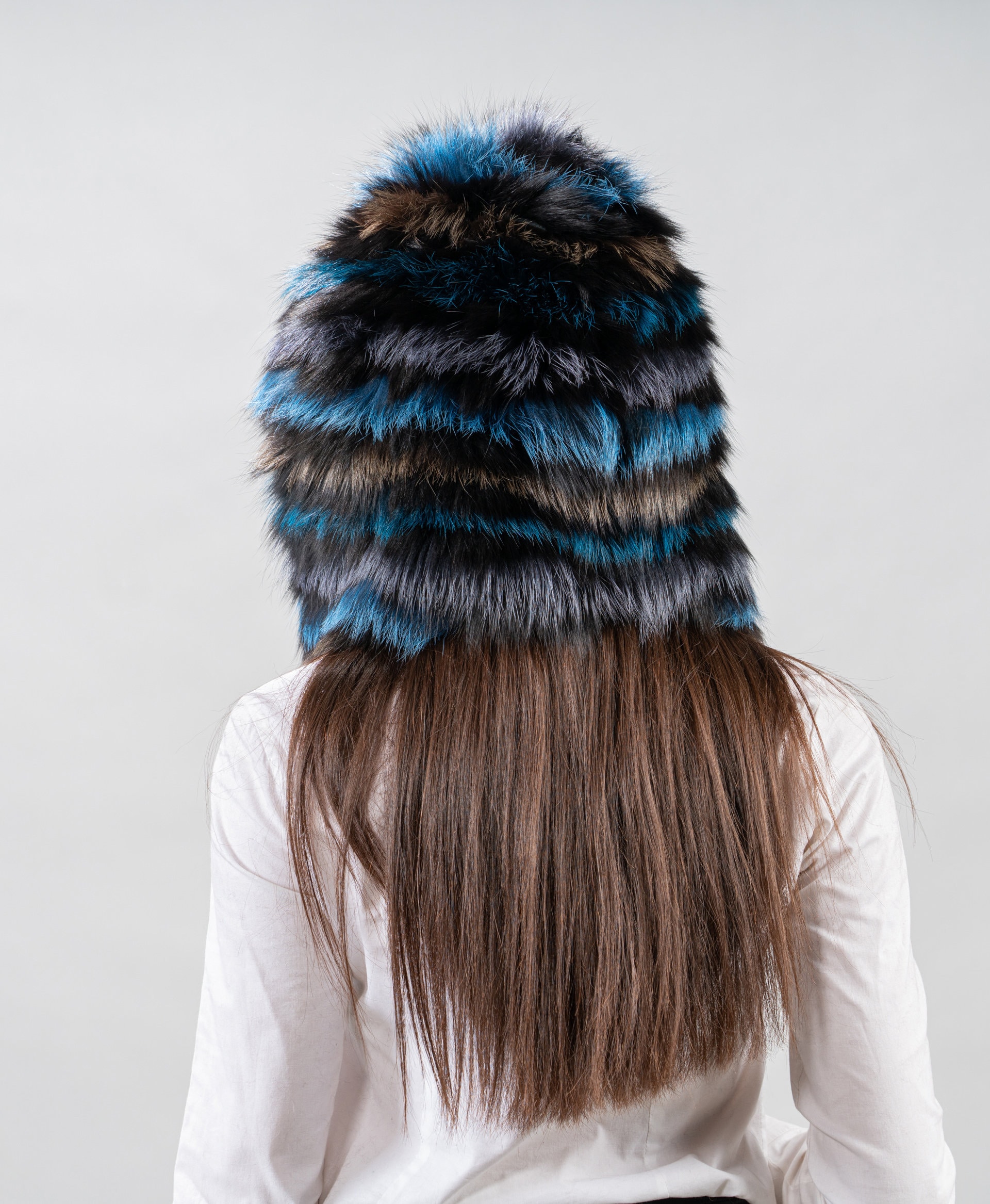 Three Color /silver Fox Fur Hood /duble Sided/silver Fox Hood - Etsy