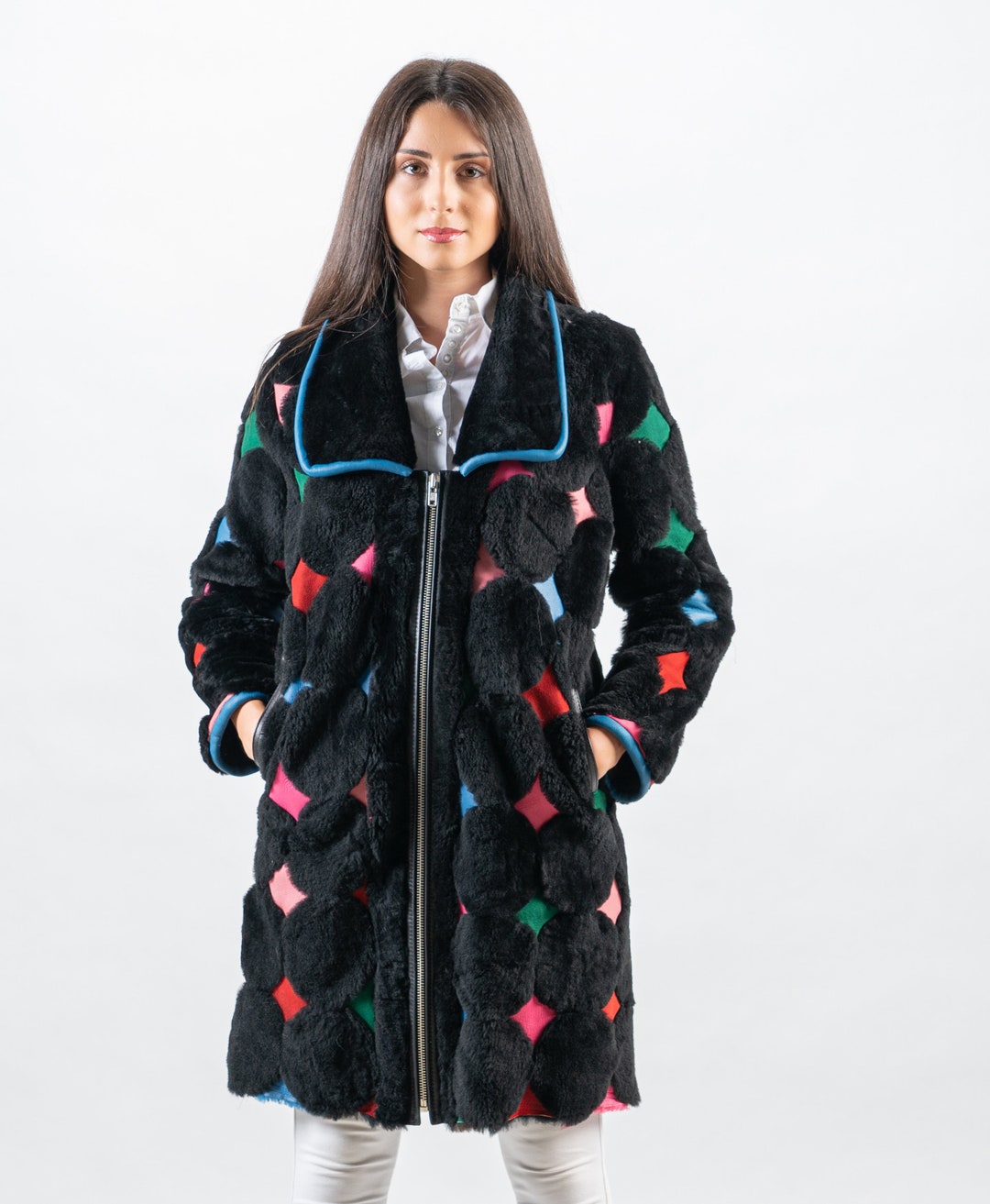 Askio Fashion Shearling Sheepskin Coat: Handmade in Greece - Etsy