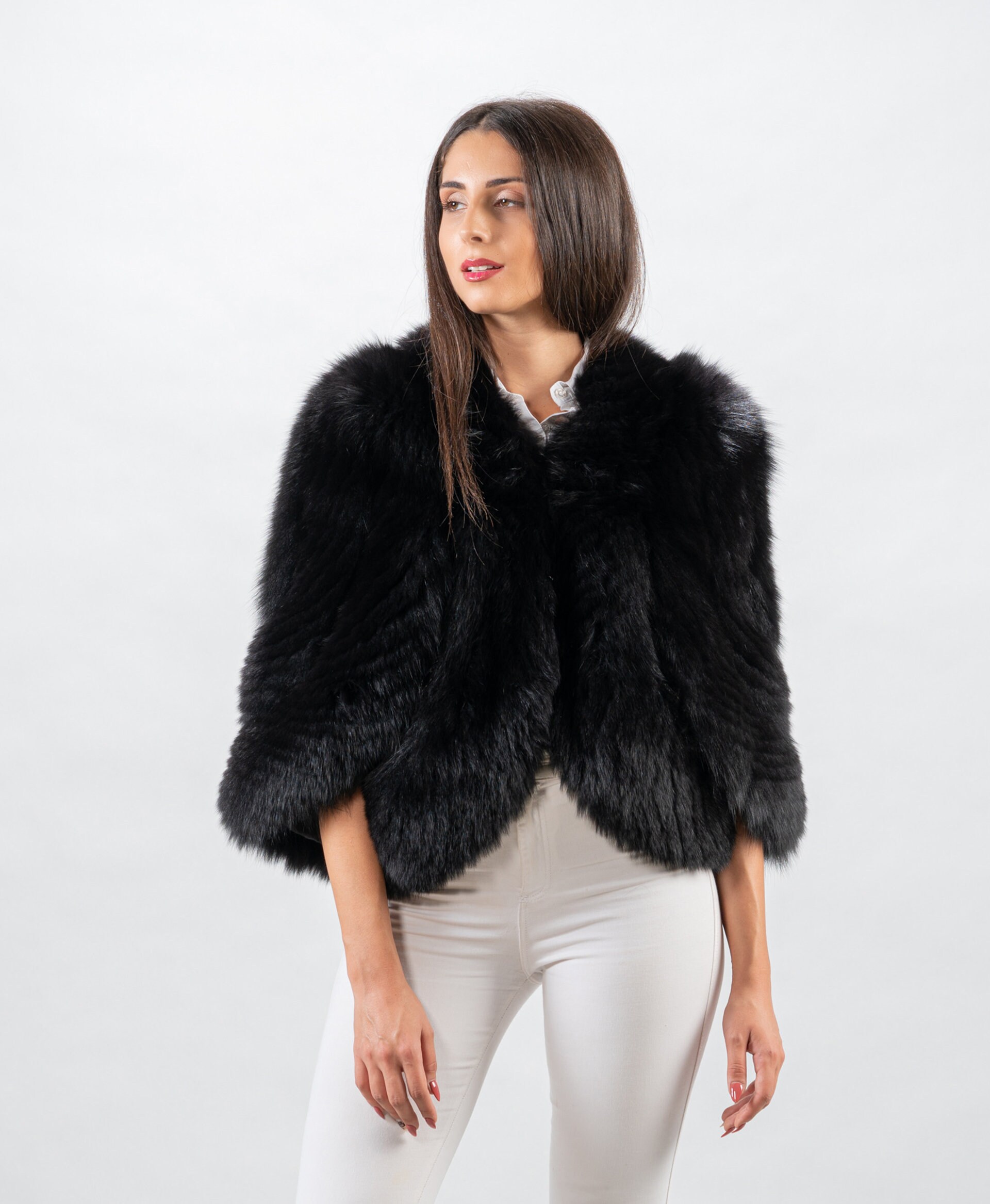 Black Fox Fur Stole: Handmade Luxury Wedding Wrap - Etsy