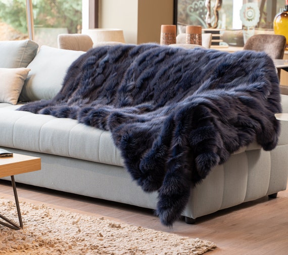 Blue Fox Fur Blanket