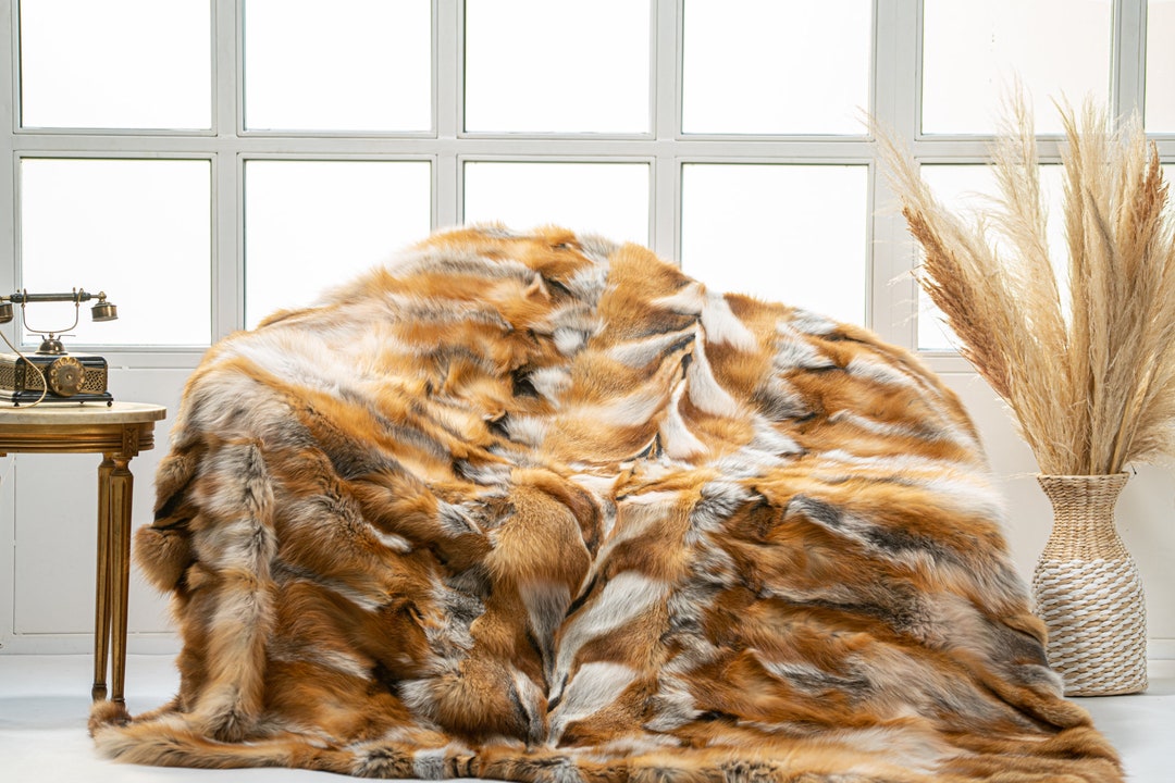 Canadian Red Fox/fur Throw/ Blanket/interior Design/home Decoration ...