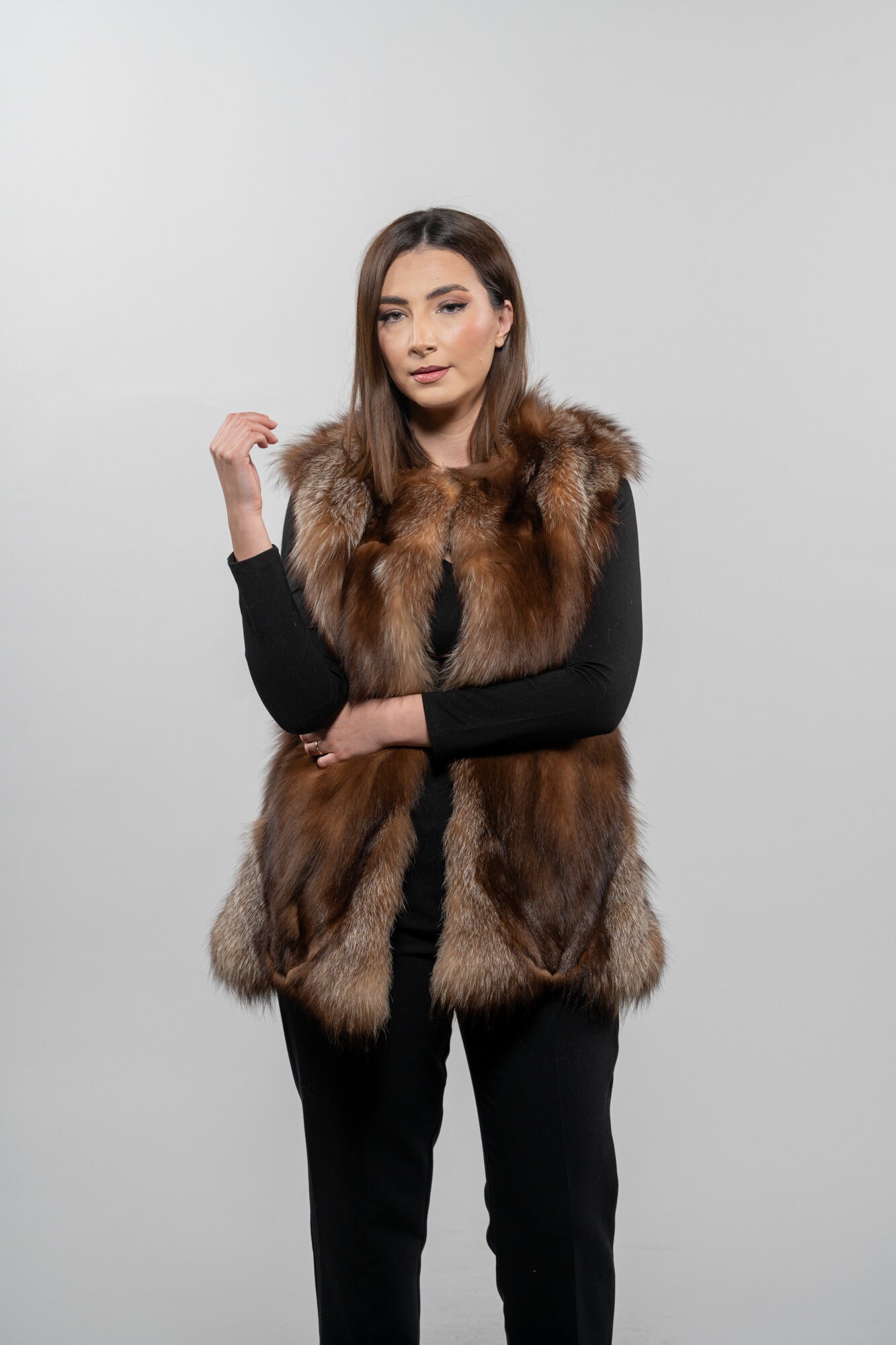 Crystal Fox Fur Vest/handmade/women/fur Fashion/fox Fur Vest/by Askio ...