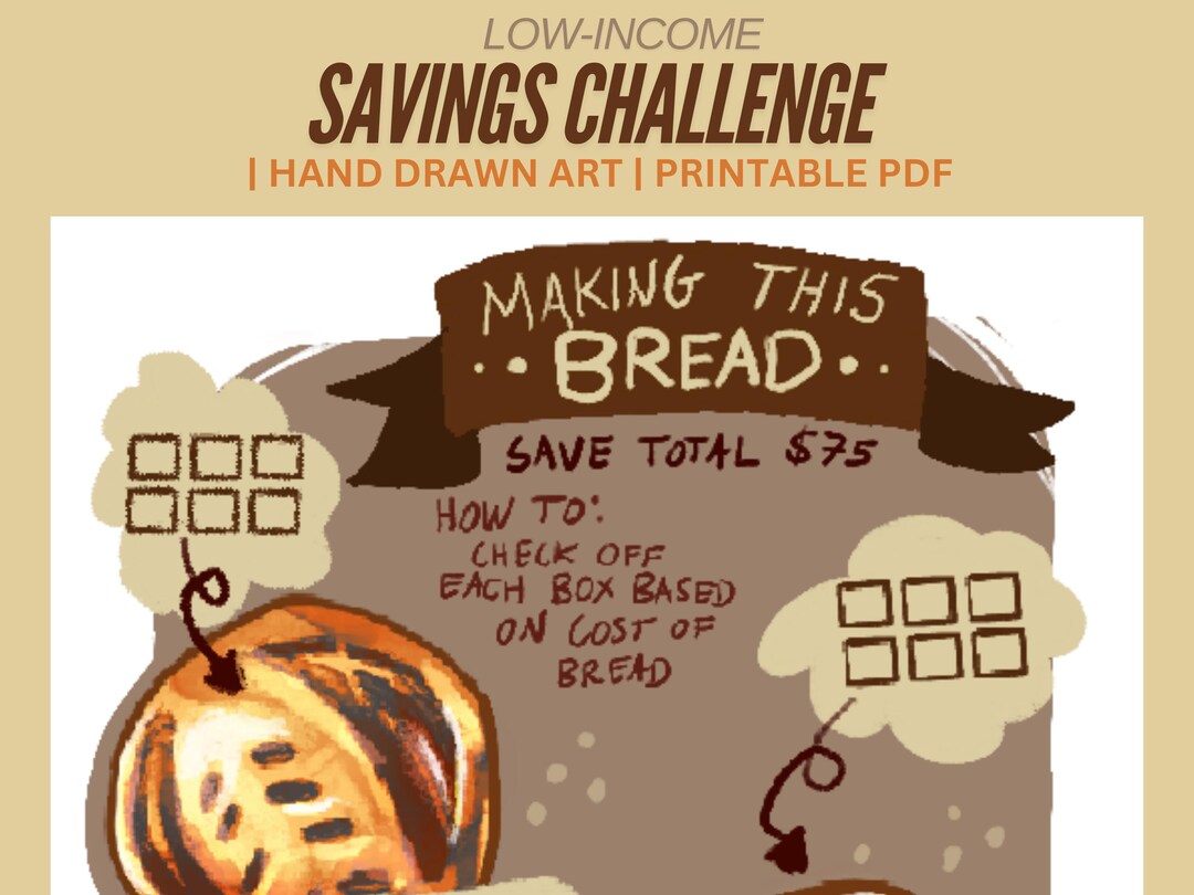 Making This Bread Digital Download Savings Challenge Tracker Budgeting - Etsy