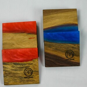 Reclaimed Handmade Walnut and Epoxy Coasters - Etsy