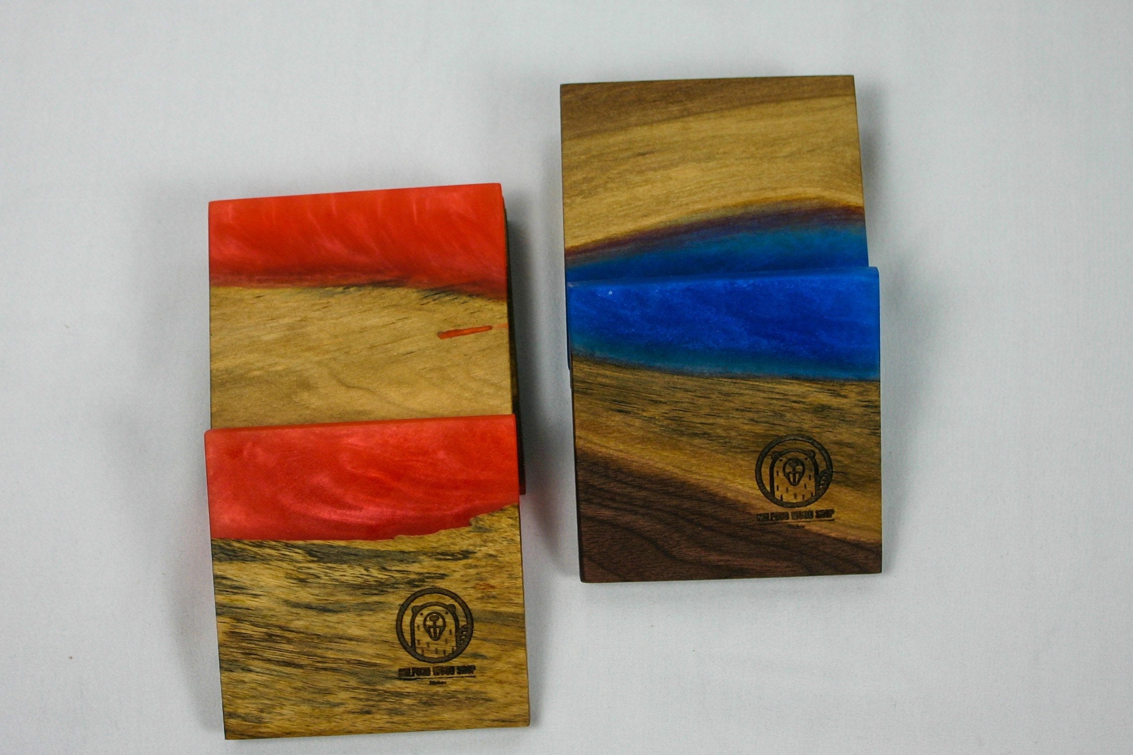 Reclaimed Handmade Walnut and Epoxy Coasters - Etsy