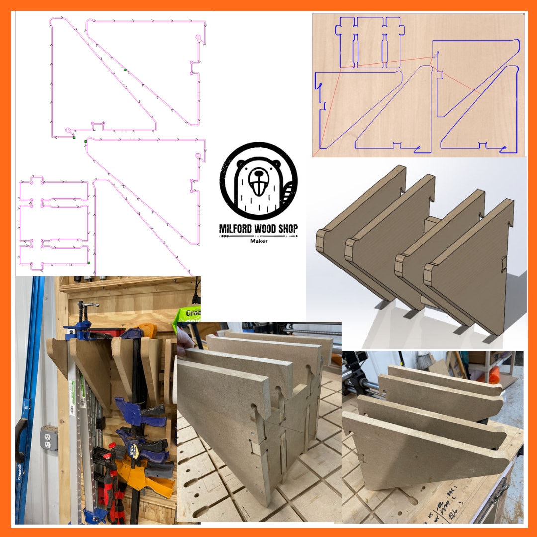 CNC Clamp Rack Design – Large French Cleat, Modular Storage (.ai, .dxf ...