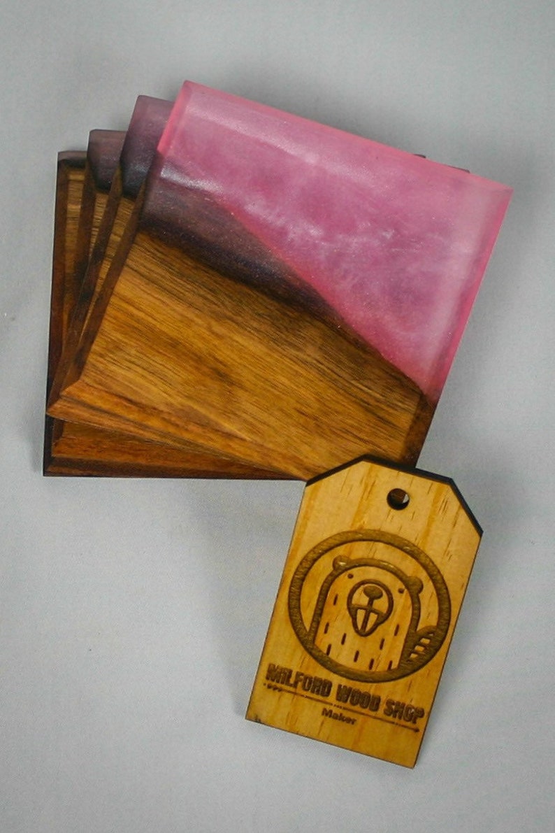 Reclaimed Handmade Walnut and Epoxy Coasters - Etsy