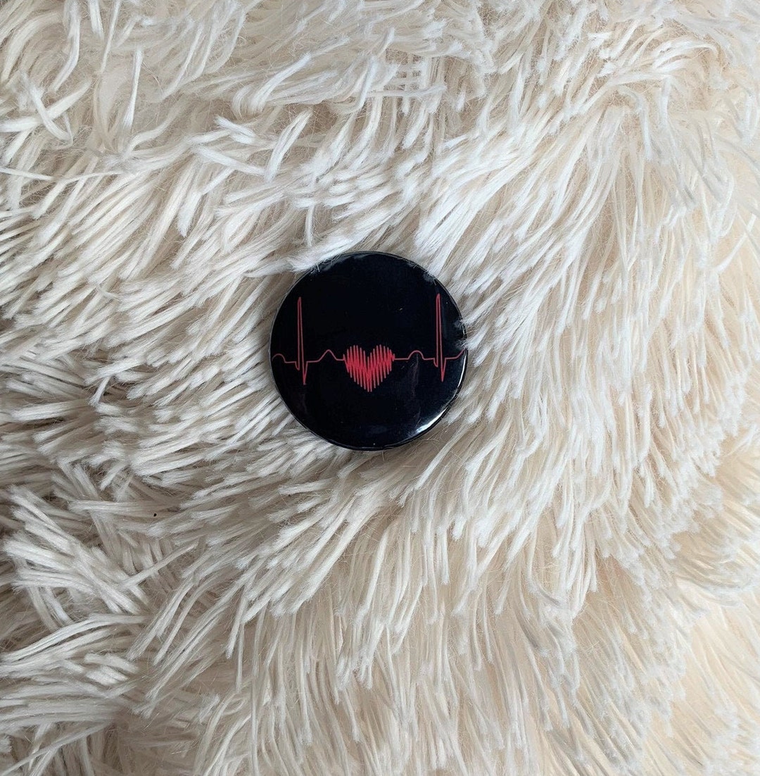 Heart EKG Magnetic Badge Topper - Etsy