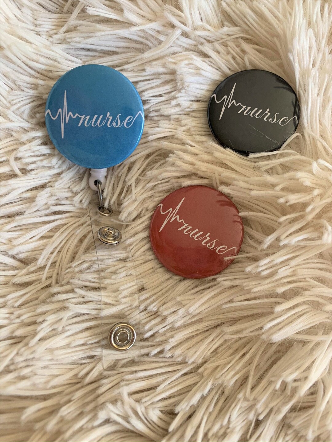 Nurse ECG . EKG Cute Badge Reel, Clip, Holder. Permanent Affix . - Etsy