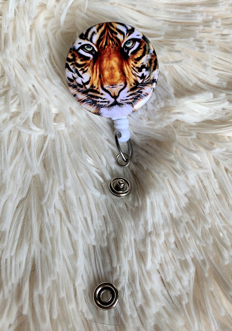 Tiger. Cute Badge Reel, Clip, Holder. Permanent Affix . Tiger King. - Etsy
