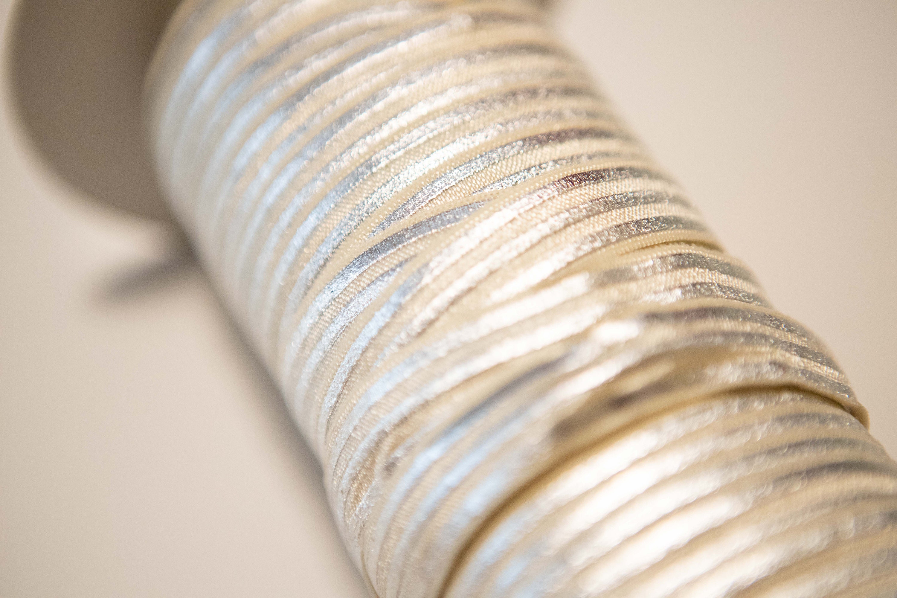 5/8 Ivory with Silver Foil Stripe FOE Printed Fold Over | Etsy