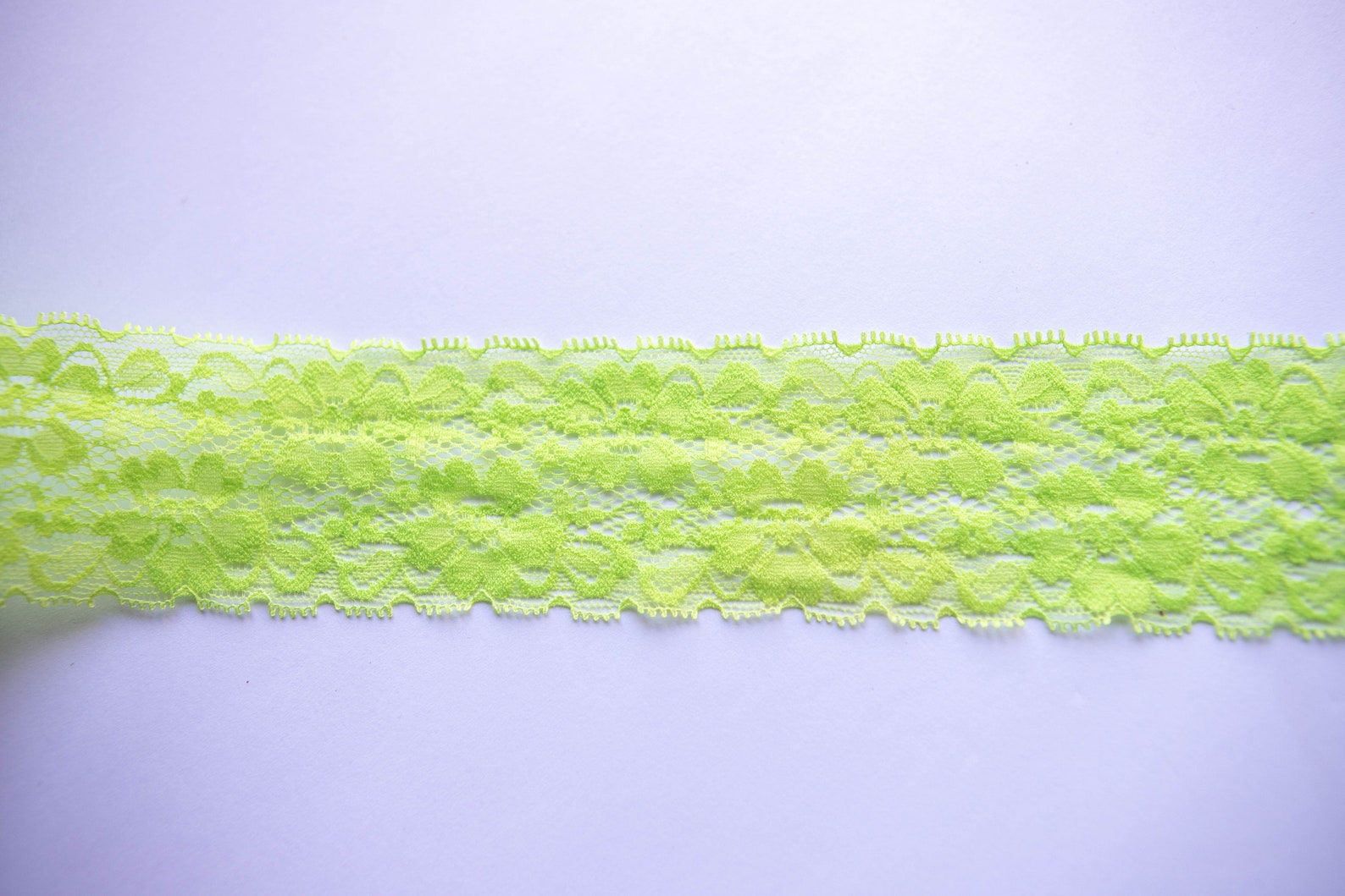 Lime Green Lace Elastic, 2" Lace Elastic Trim, Stretch Lace, Lace by ...