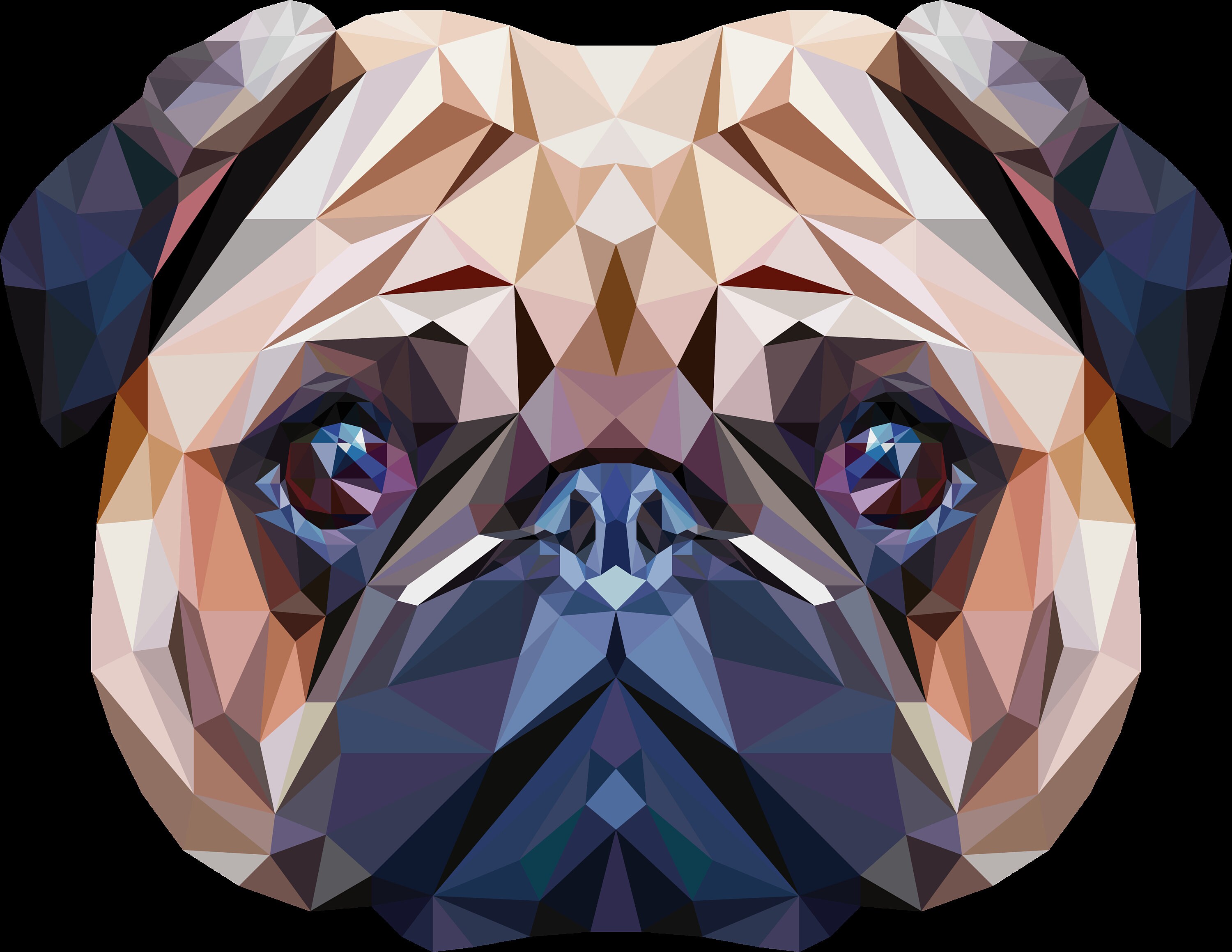 Funny Pug Polygon Dog Head Pet Gift - Etsy