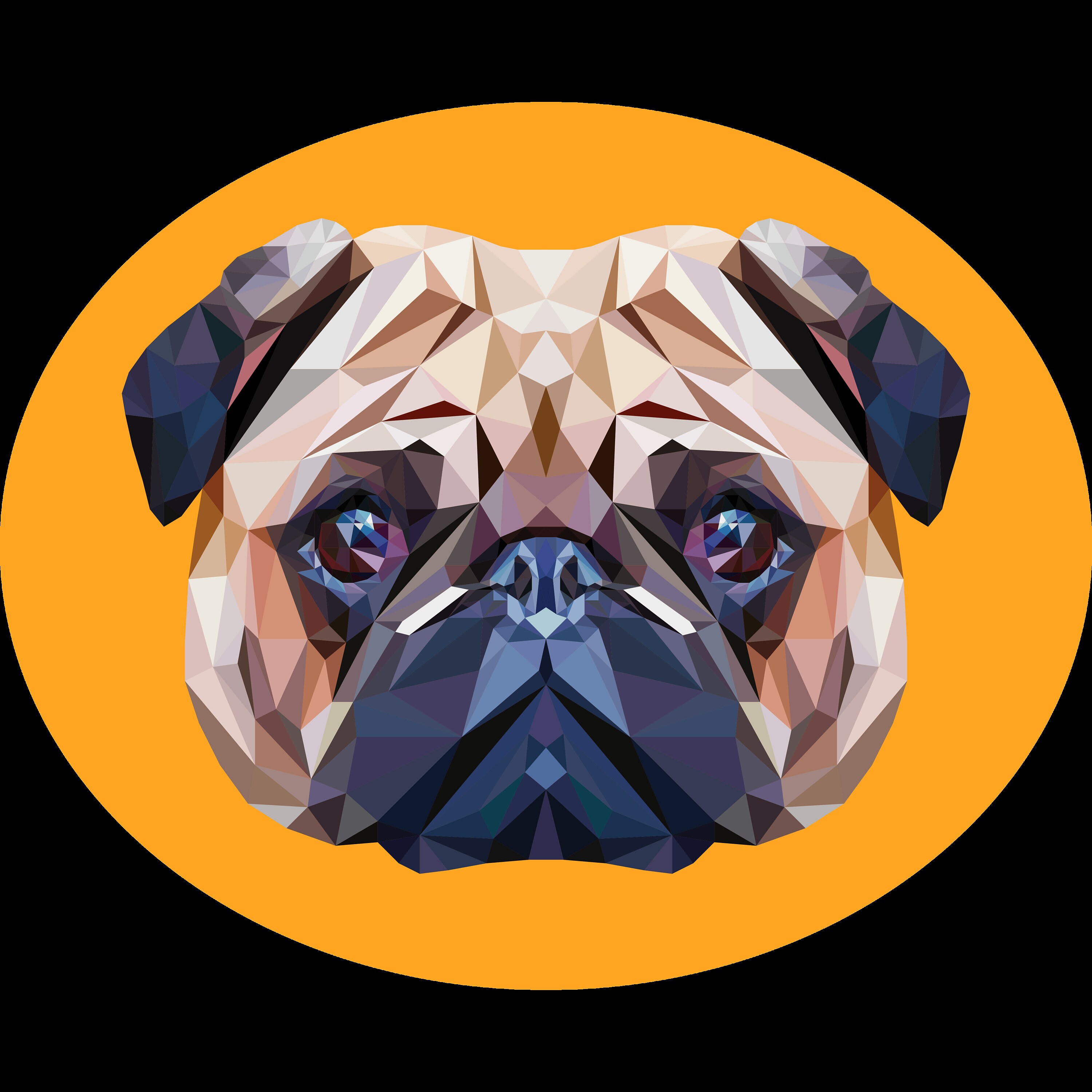 Funny Pug Polygon Dog Head Pet Gift - Etsy