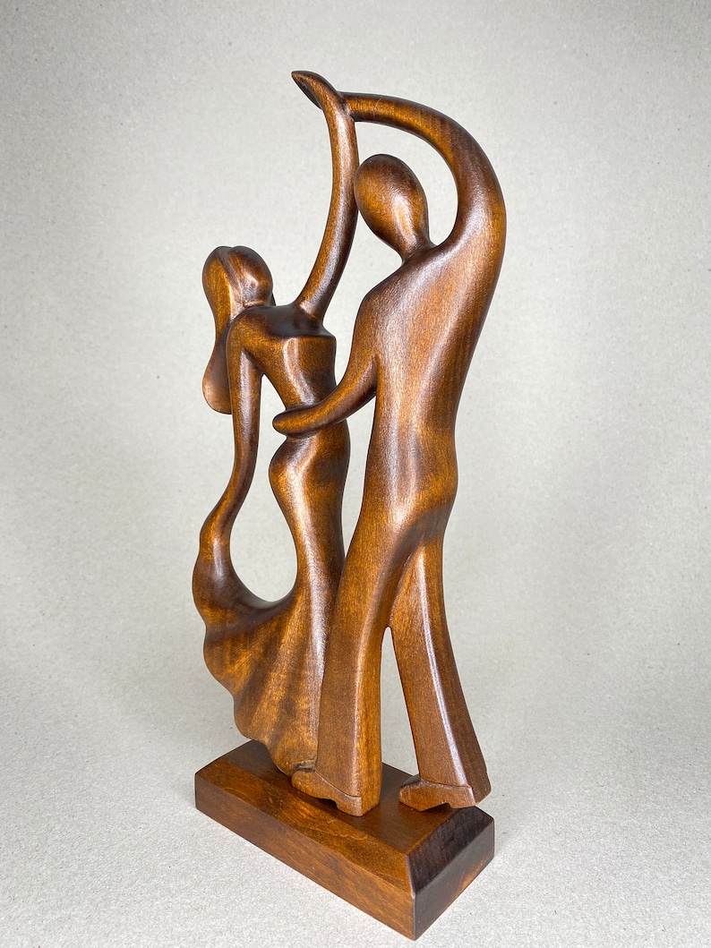 Handcarved Wood Sculpture Tango Dancing Couple Statue - Etsy