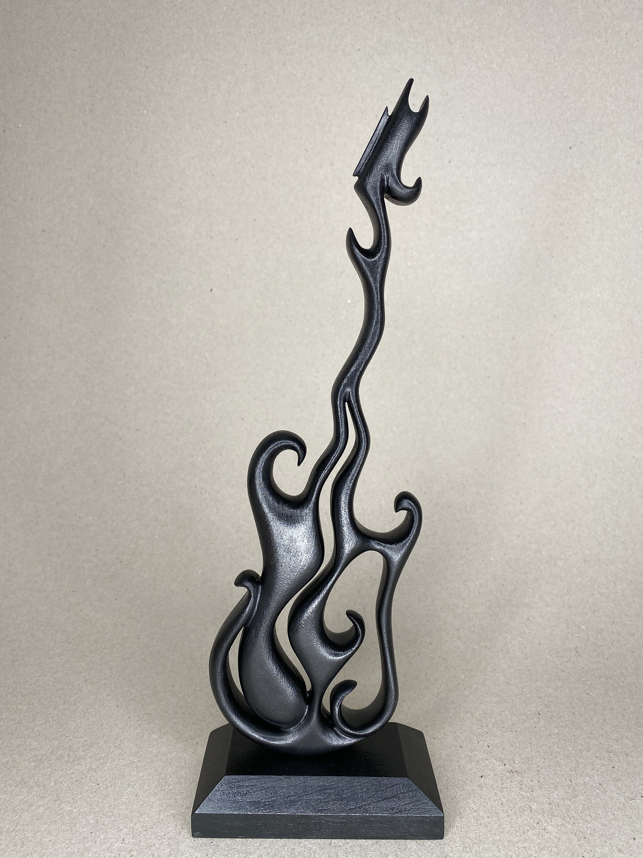 Guitar Sculpture, Wooden Guitar Figurines on Stand, Wooden Art Gift for ...