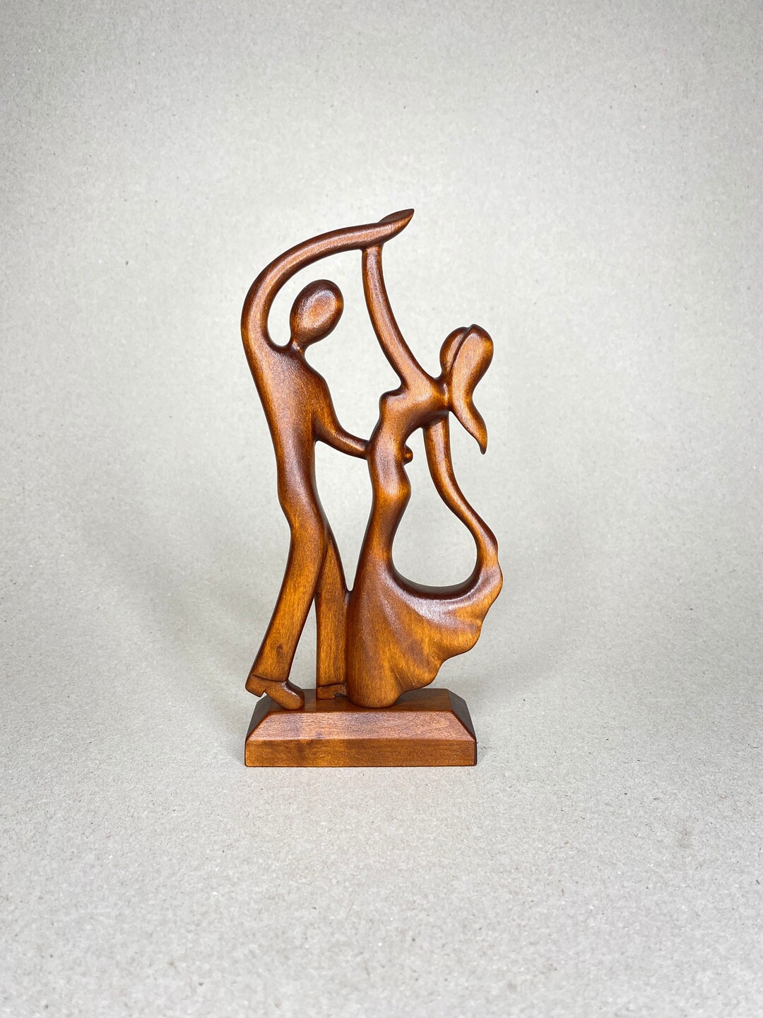 Handcarved Wood Sculpture Tango, Dancing Couple Statue, Wedding Gift ...