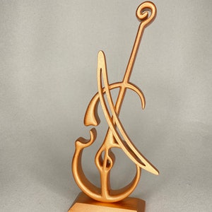 Linden Violin, Wooden Sculpture Gift Idea for Music Lover, Musical ...