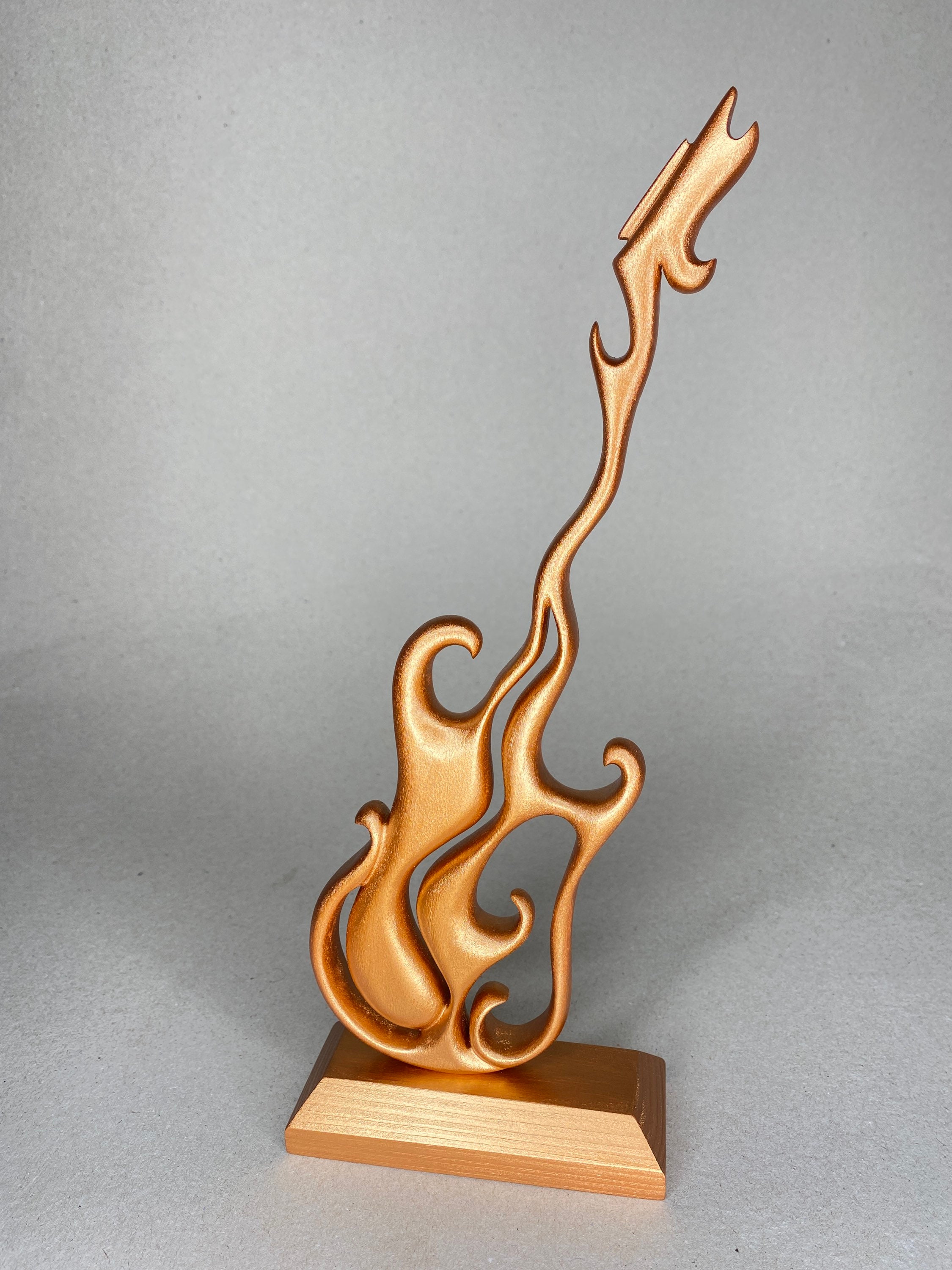 Guitar Sculpture, Wooden Guitar Figurines on Stand, Wooden Art Gift for ...